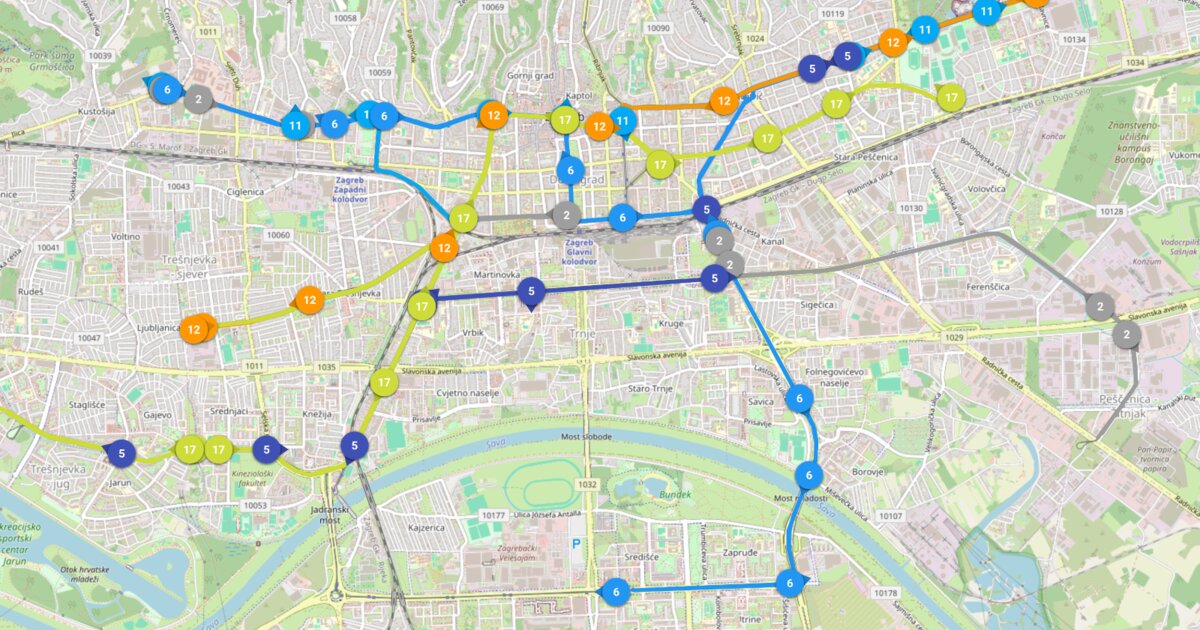ZET tramvaji i autobusi uživo – karta Zagreba u stvarnom vremenu
